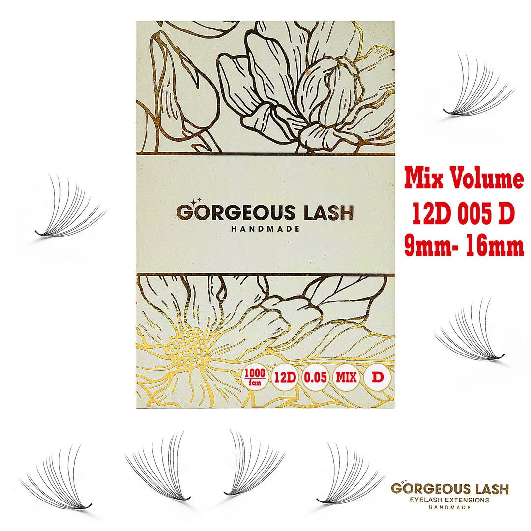 XXL Tray 12D Lashes, 1000 Mixed Premade on Tray Fans, Eyelashes ...
