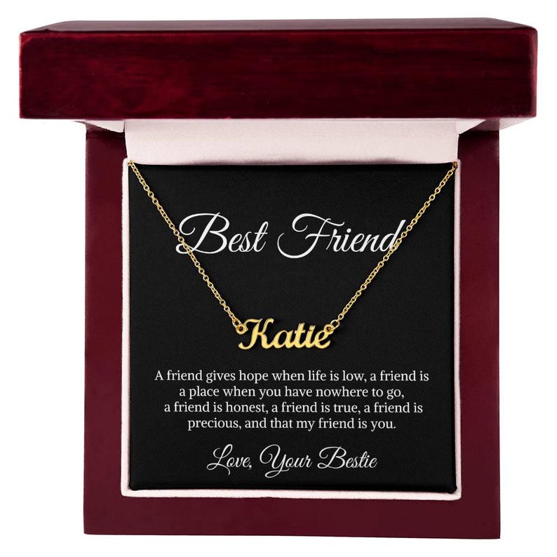 Best Friend Necklace, Personalized Message Card Necklace for Best ...