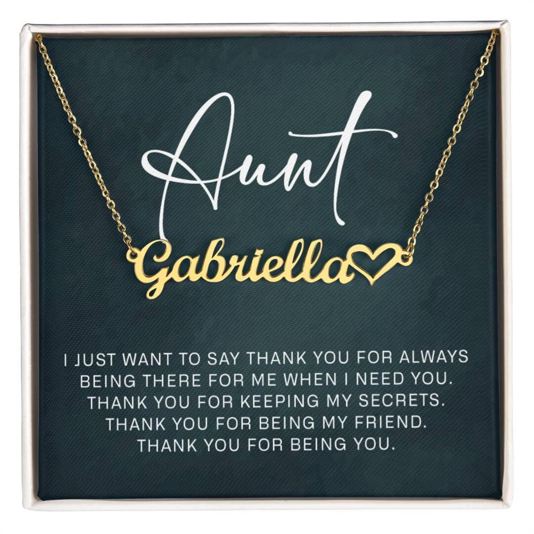 Jewelry Gifts for Aunt From Niece Nephew, Heart Name Necklace on ...
