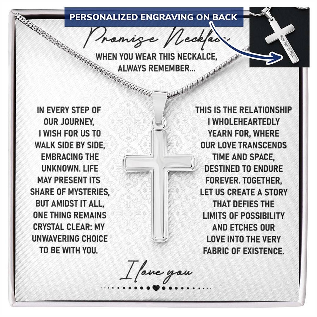 Promise Necklaces for Men, to My Man Promise Cross Necklace, Romantic ...