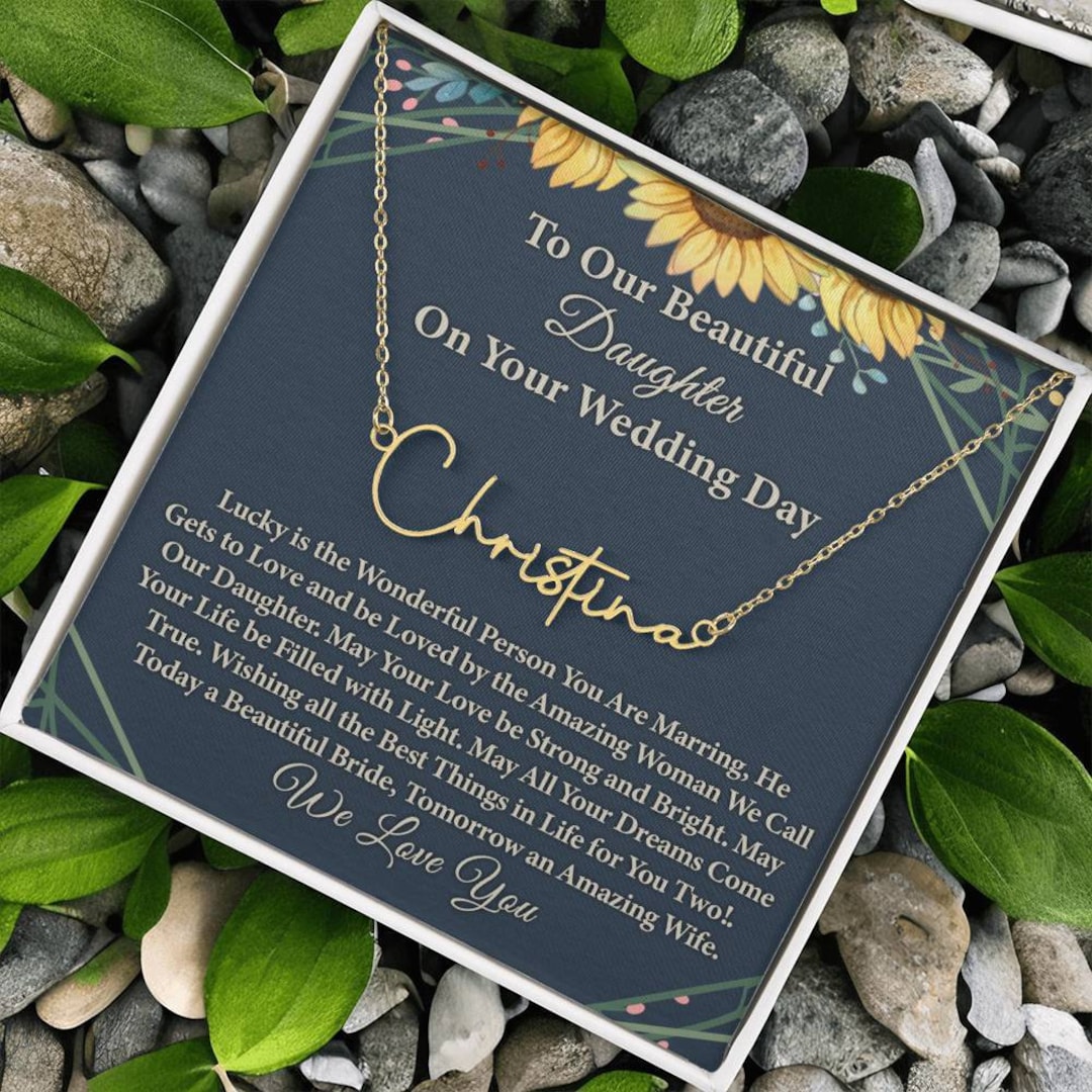 To My Daughter on Your Wedding Day, Signature Style Name Necklace - Etsy