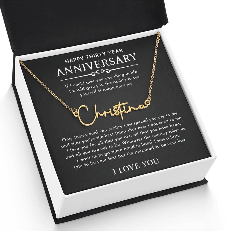 30th Anniversary Gift: Personalized Name Necklace, Stainless Steel or ...