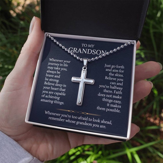 Cross Necklace SAM & LORI American Flag - Engraved Biblical Gift For ...