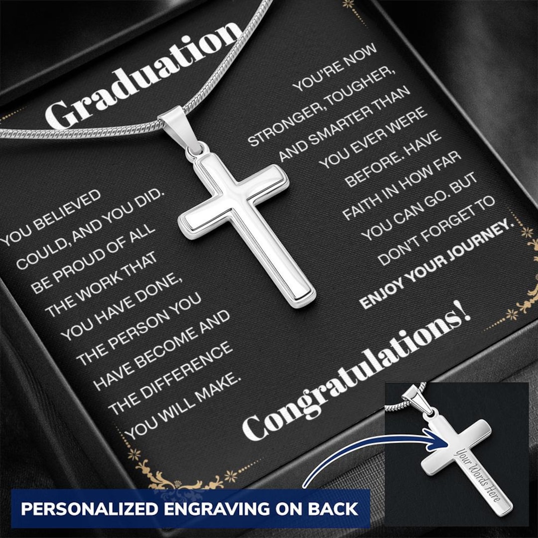 Graduation Gifts for Him Class of 2025 Graduation Necklace Card for Son ...