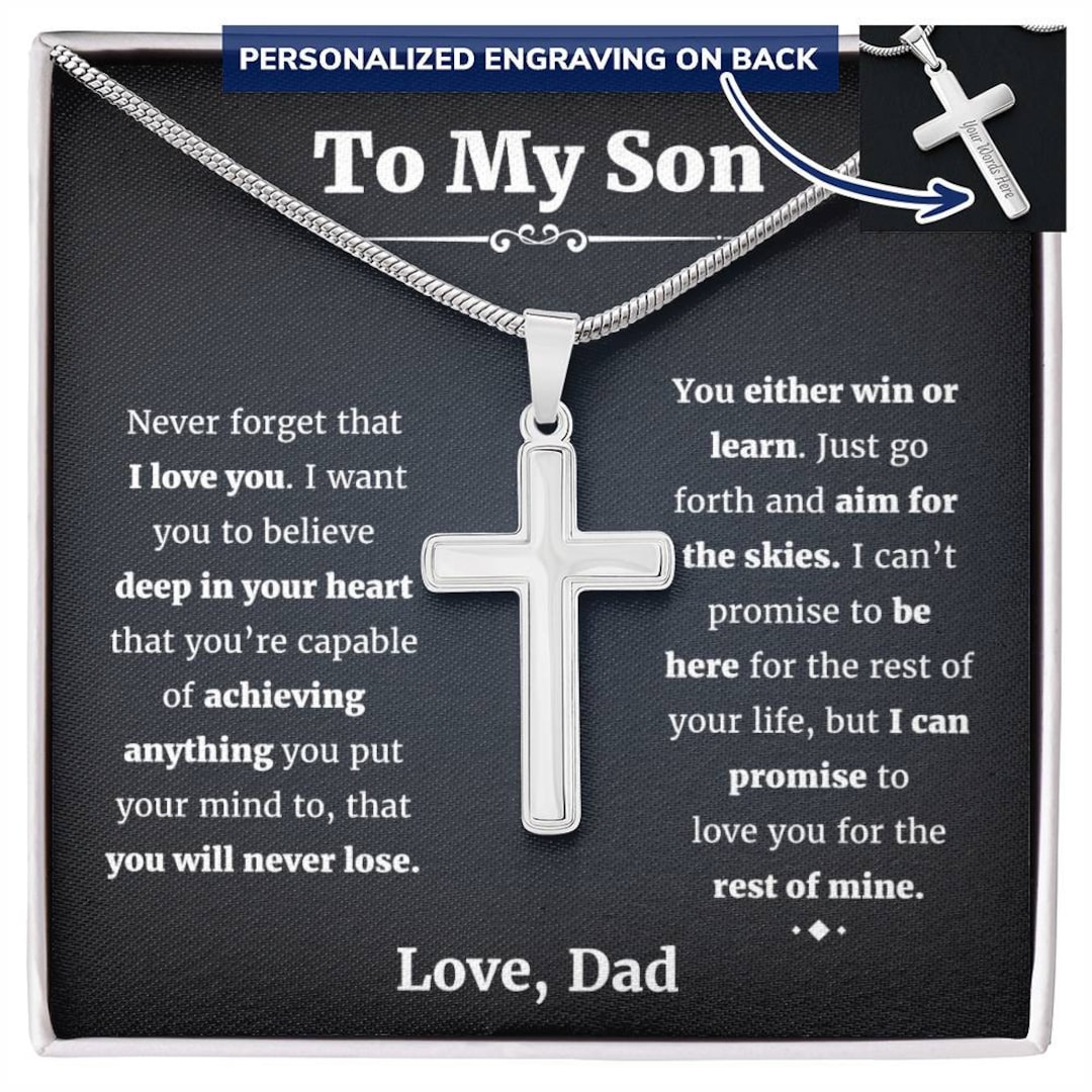 To My Son From Dad, Son Gifts From Dad, Father and Son Necklace ...