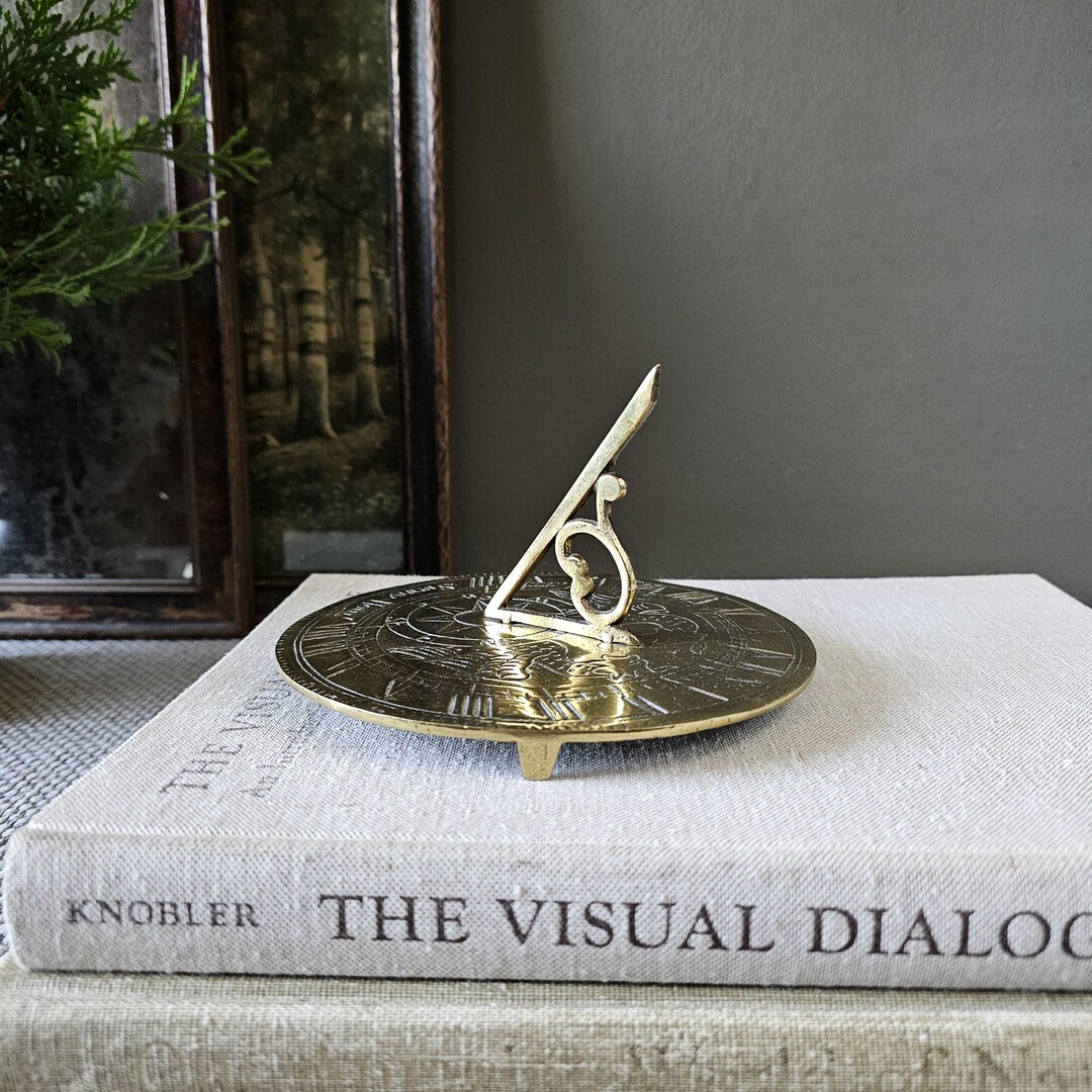 Vintage Brass Footed Phoenix Sundial With Roman Numerals Coffee Table ...