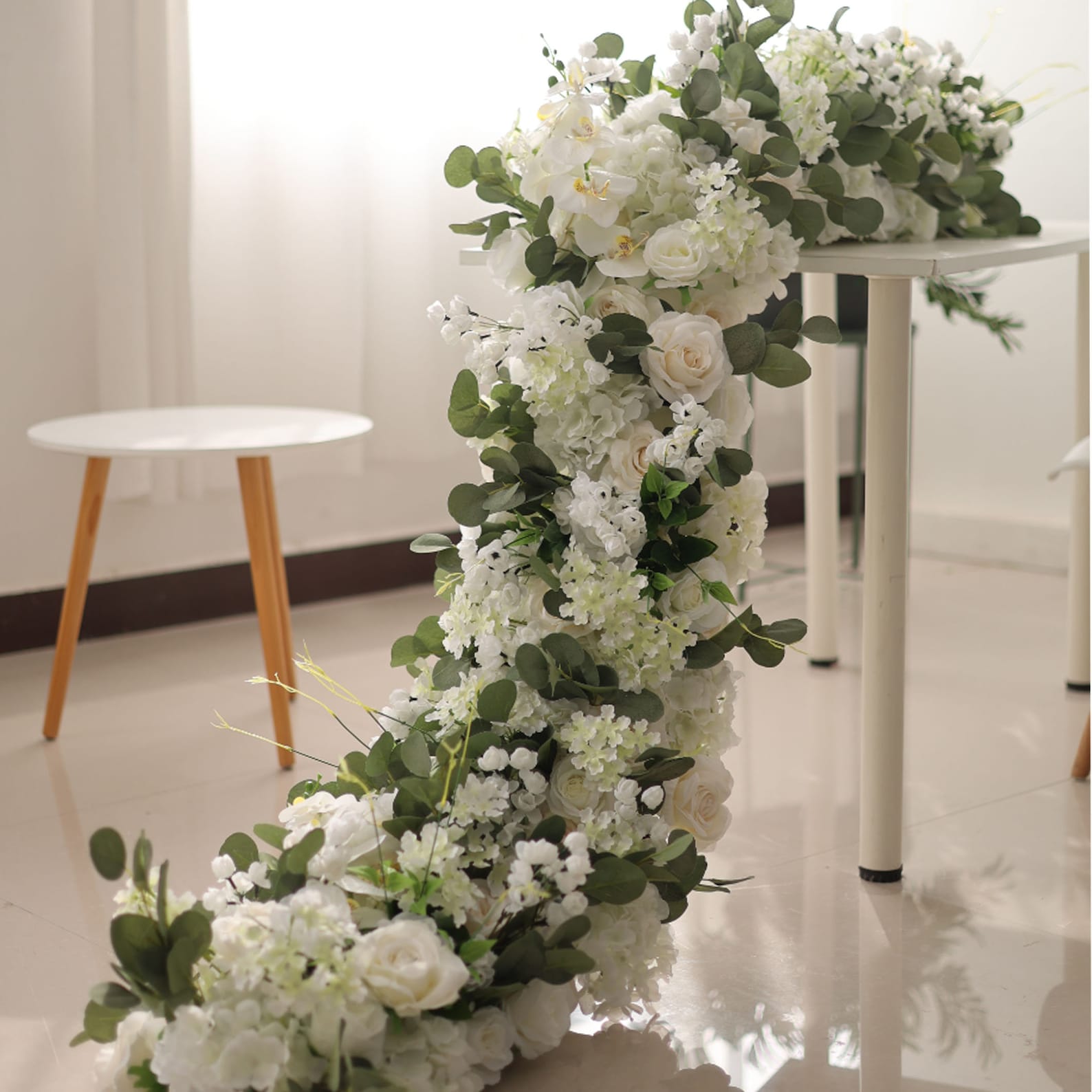 Purple Baby Pink Rose Flower Runner Wedding Centerpiece for Party ...