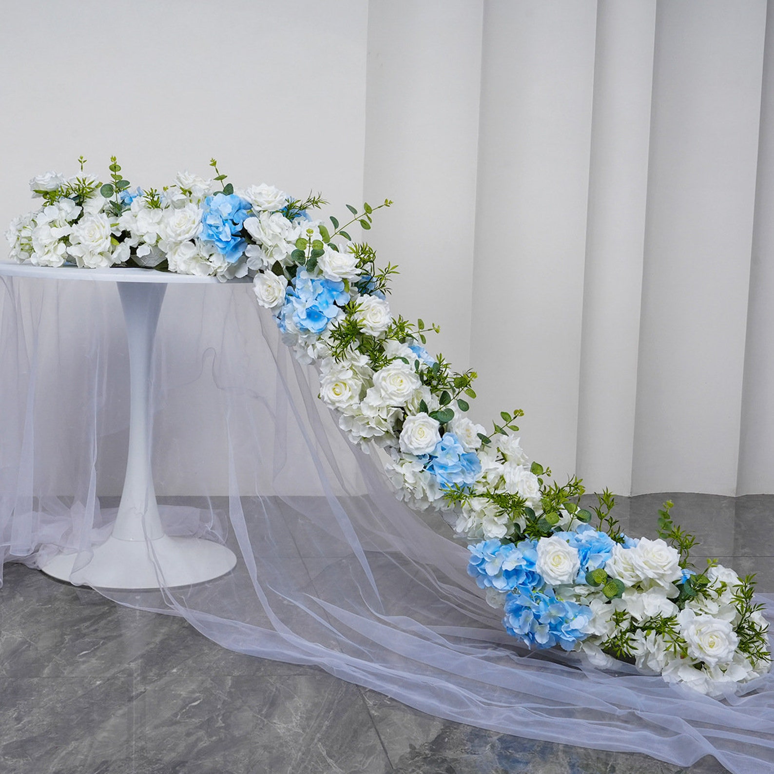 Hot Pink&pink Rose Greenery Flower Runner,flower Garland Wedding ...