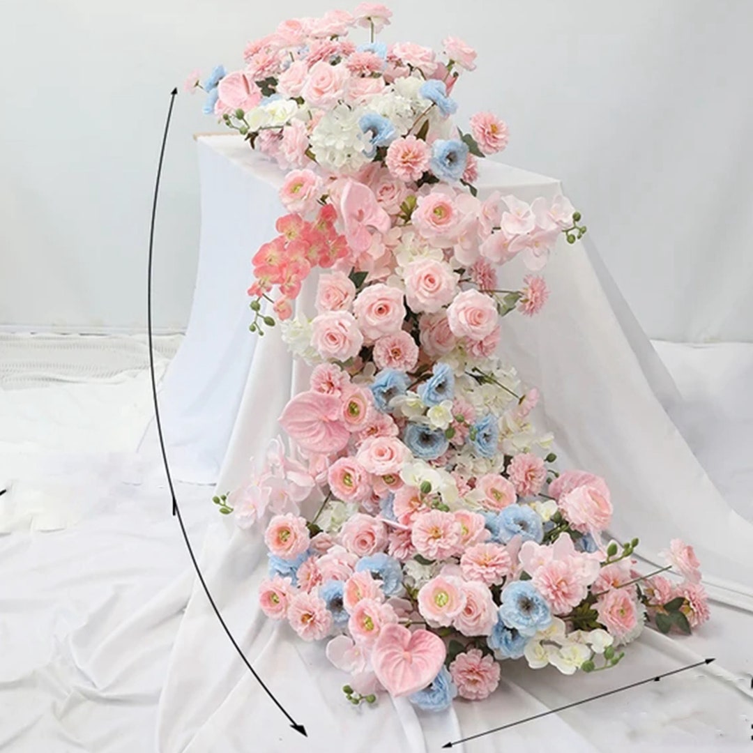 Pink and Blue Flower Runners,orchid Flower Garland Arch Wedding ...