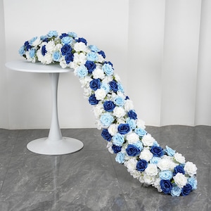 Purple Rose With Greenery Flower Runner Centerpiece,flower Garland ...