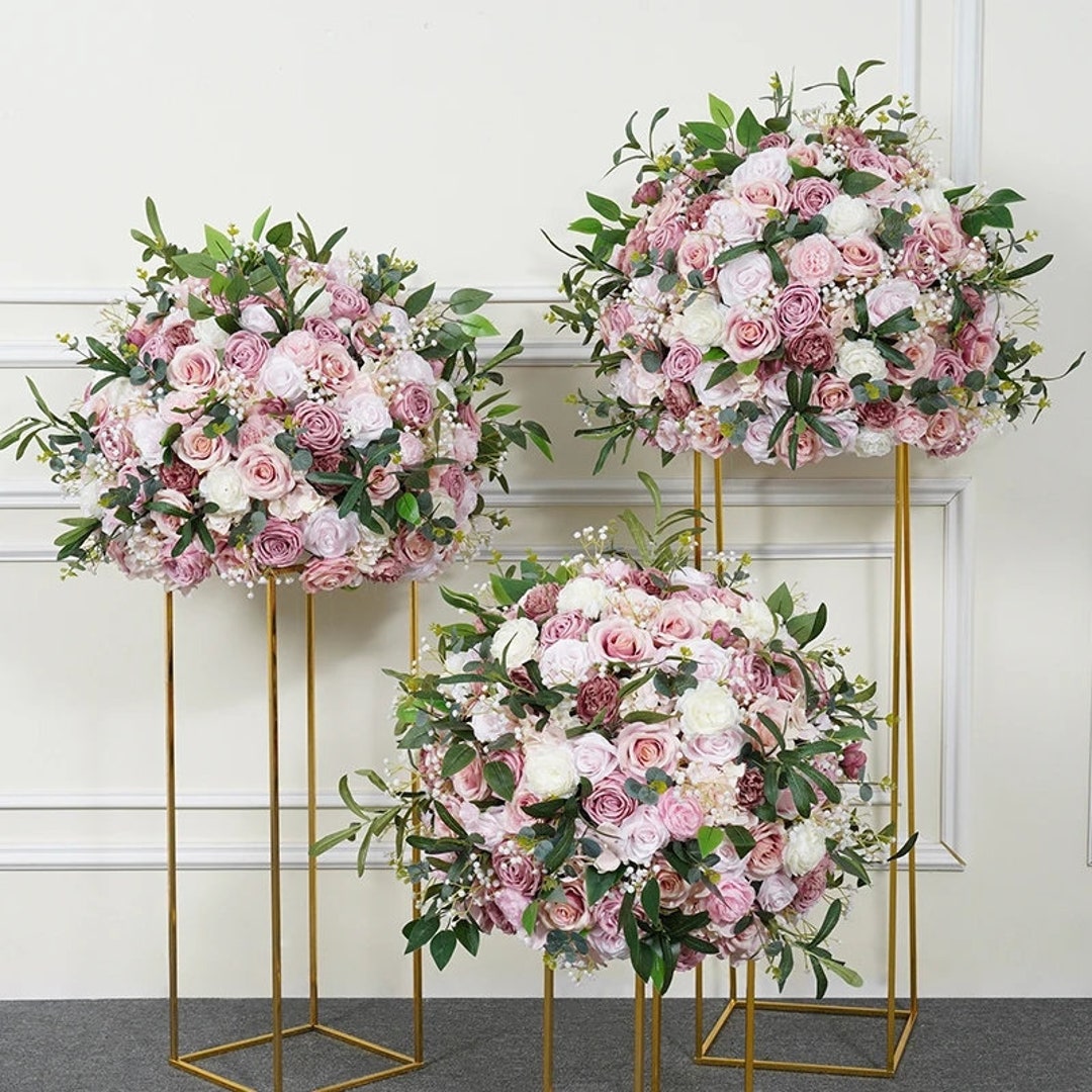 Blush Dusty Pink Rose Flower Ball,baby's Breath Flower Ball for Wedding ...
