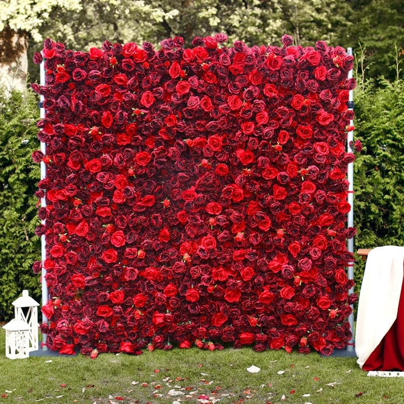 Luxury Gradient Hot Pink White Floral Wall Arrangement,5d Rose Roll up ...