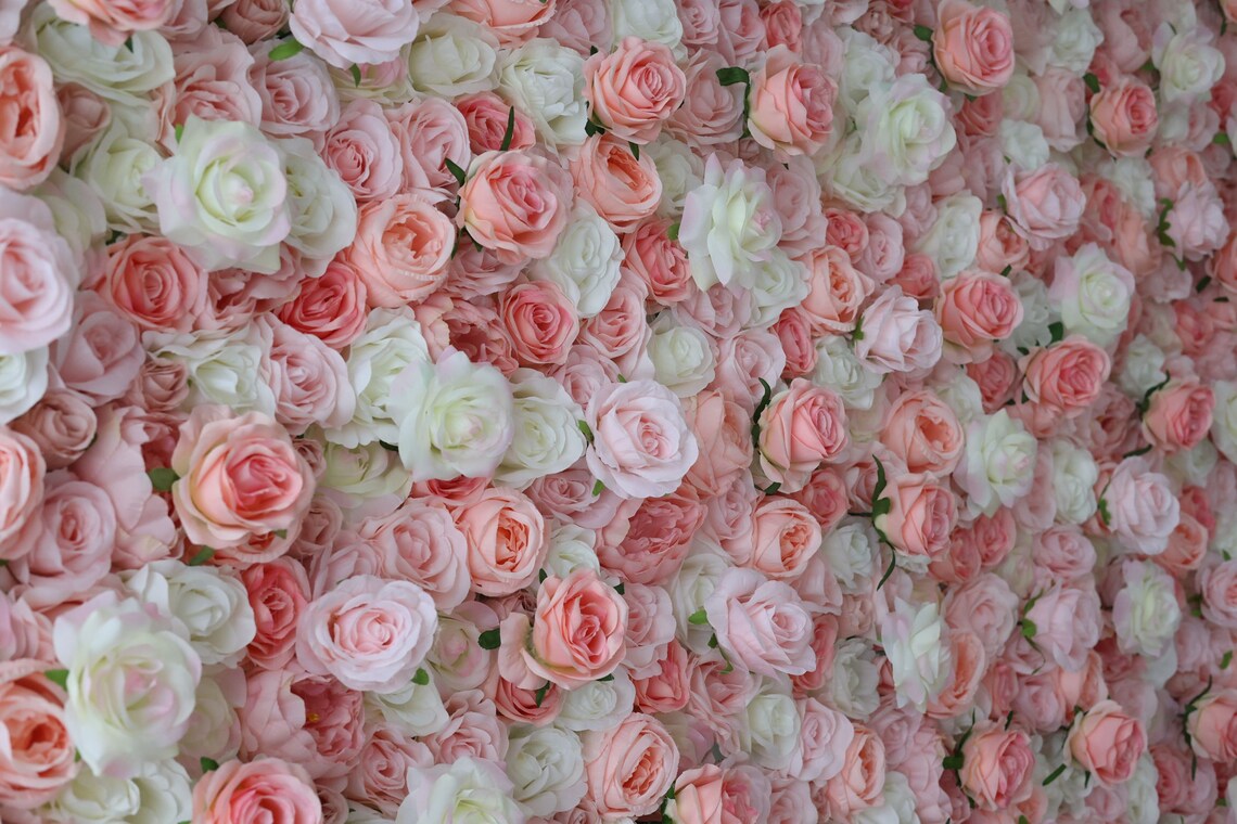 Pink and Ivory Rose 3d Flower Wall Photo Backdrop,floral Panels for ...