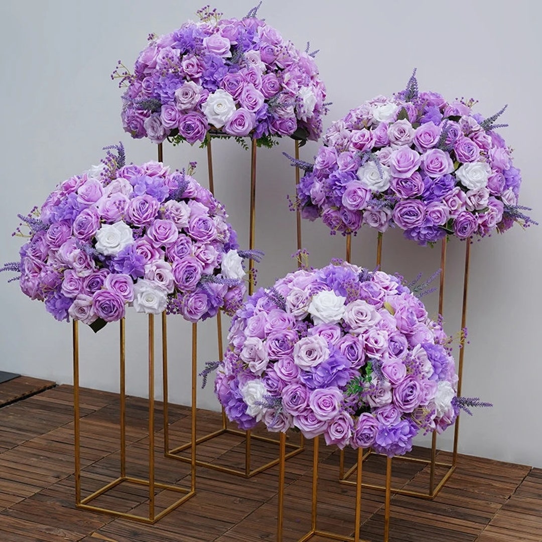 Lavender Purple Rose Silk Flower Ball,flower Ball for Wedding Banquet ...