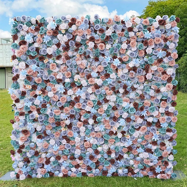 Blue & White Silk Flower Wall Backdrop, Custom Wedding Decor - Etsy