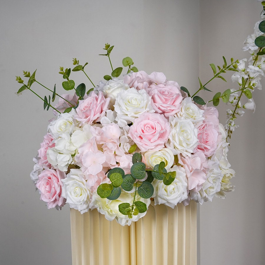 Pink&blush Rose Flower Ball,luxury Gold Leaves Flower Ball for Wedding ...