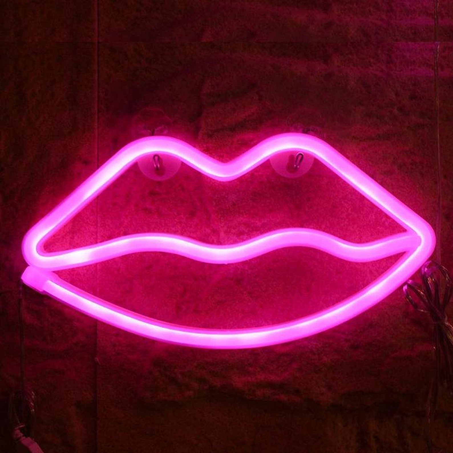 Led Neon Kissandlips Lightneon Lips Kiss Led Light For Bedroom Etsy