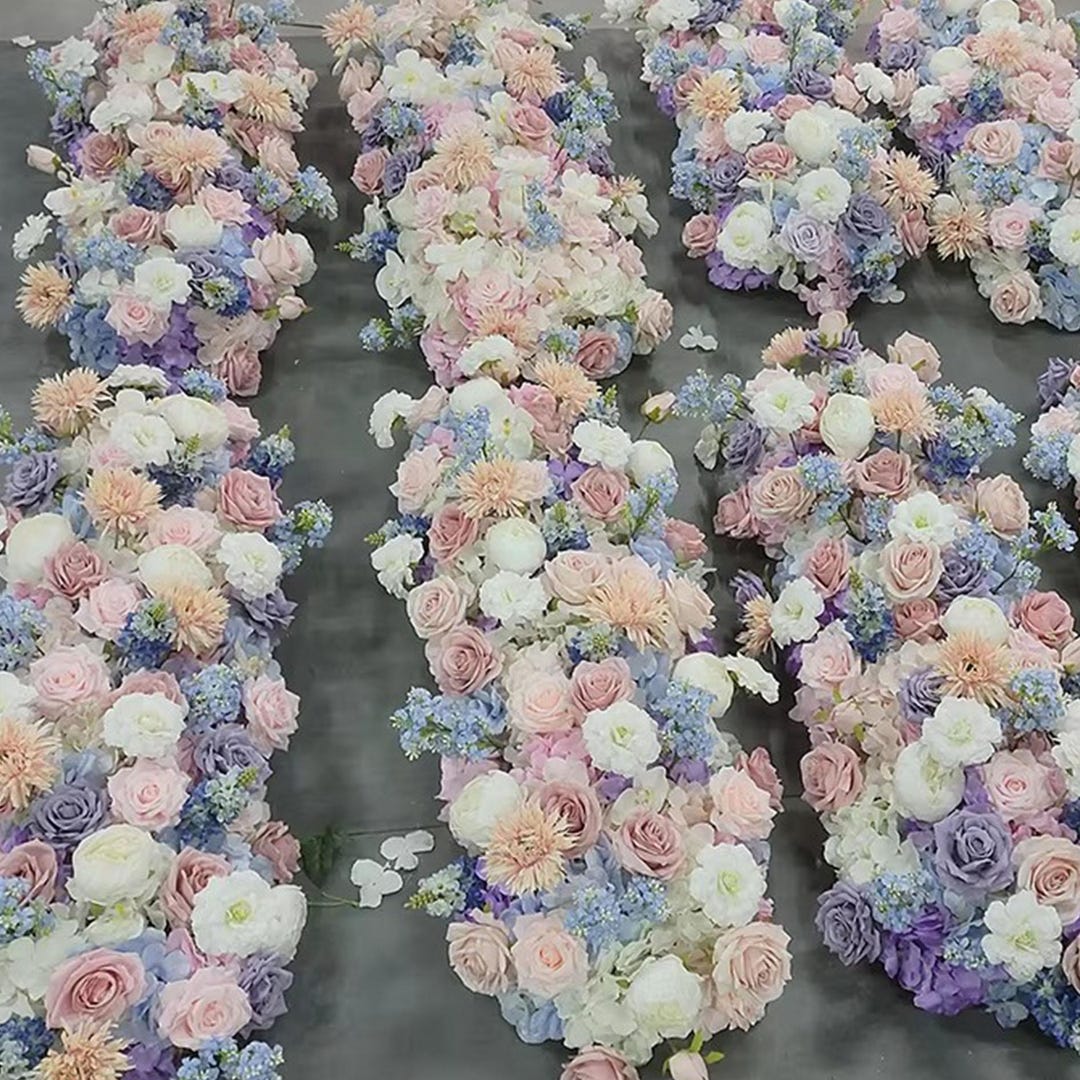 Rose Table Flower Runner,dusty Flower Garland Wedding Reception,table ...