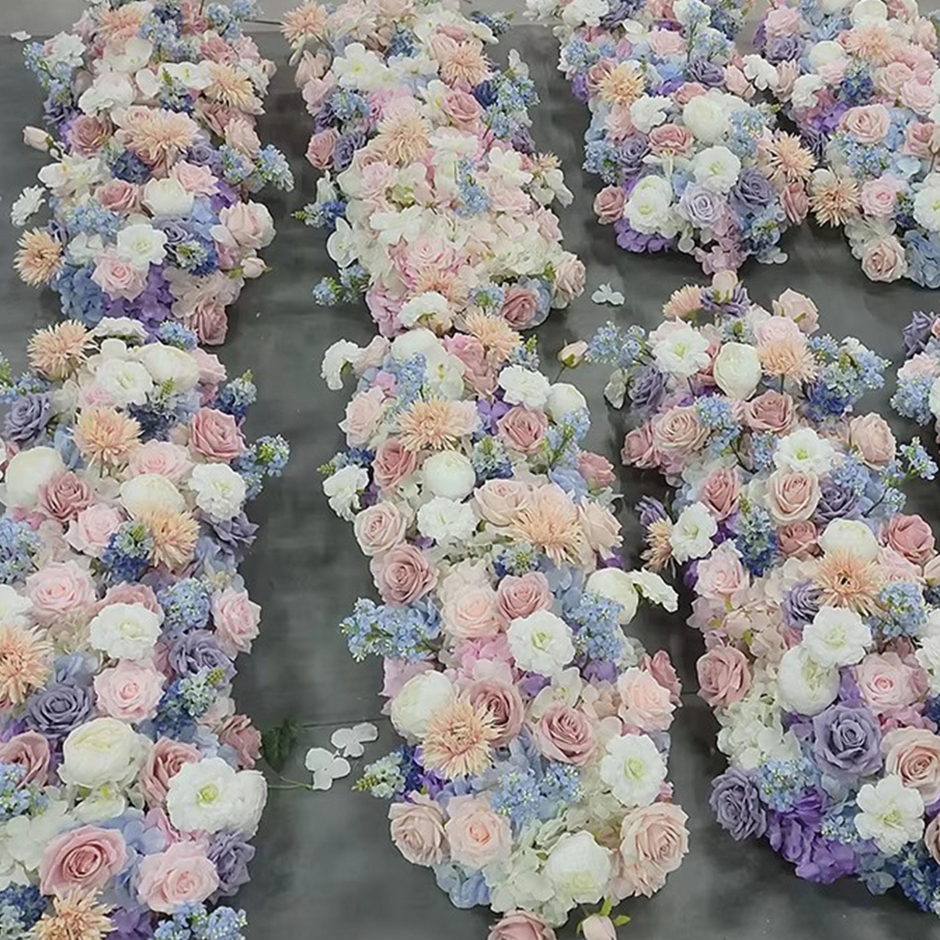 Rose Table Flower Runner,dusty Flower Garland Wedding Reception,table ...