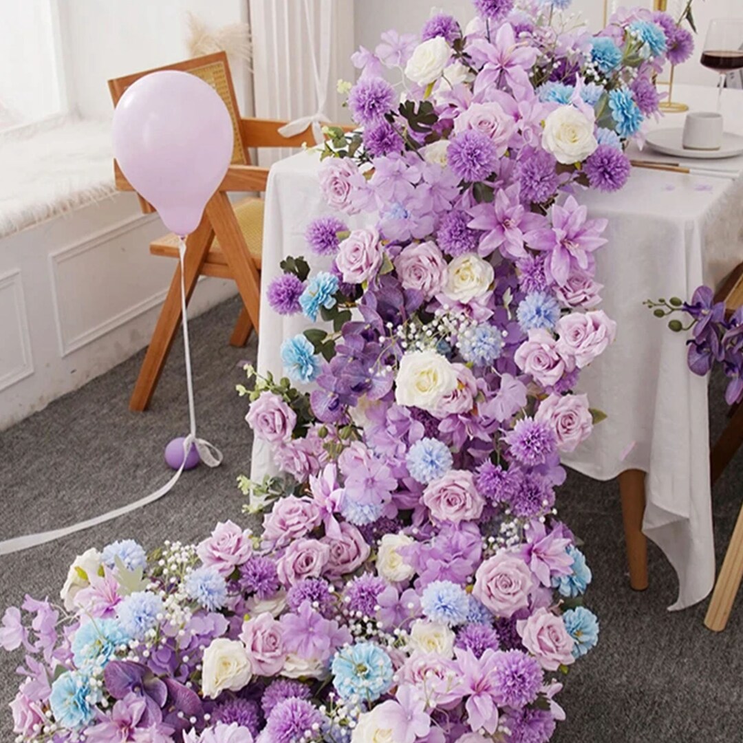 Most Popular Purple Lavender Flower Runner,flower Garland Arch Wedding ...