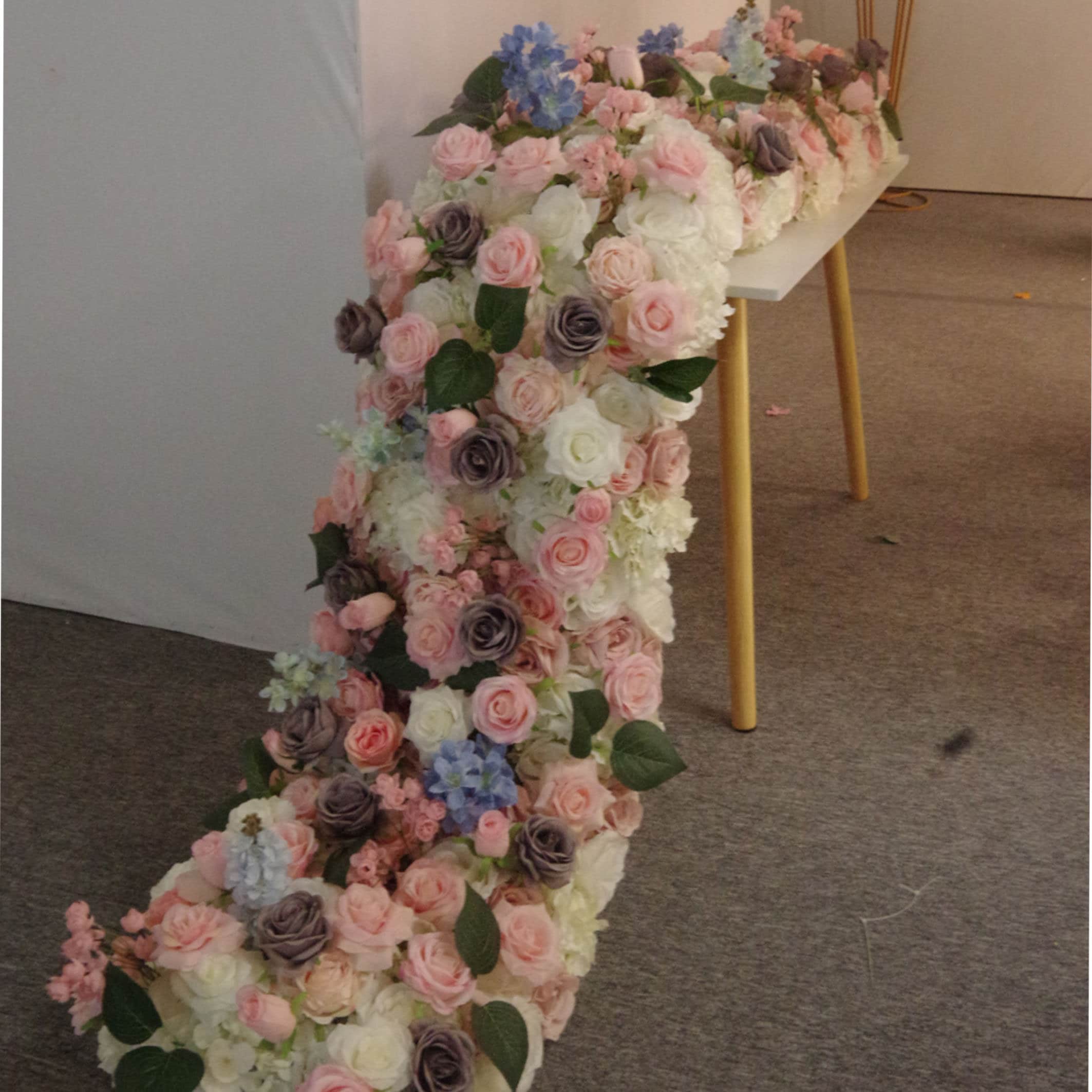 Pink Rose Flower Runner,wedding Centerpieces,flower Garland Arch ...