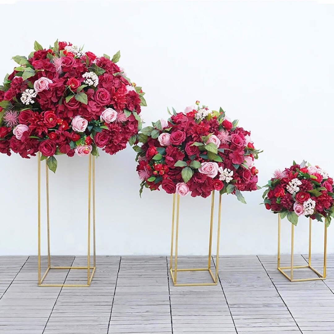 Red Rose Hydrangea Berry Flower Ball,custom Flower Ball for Wedding ...