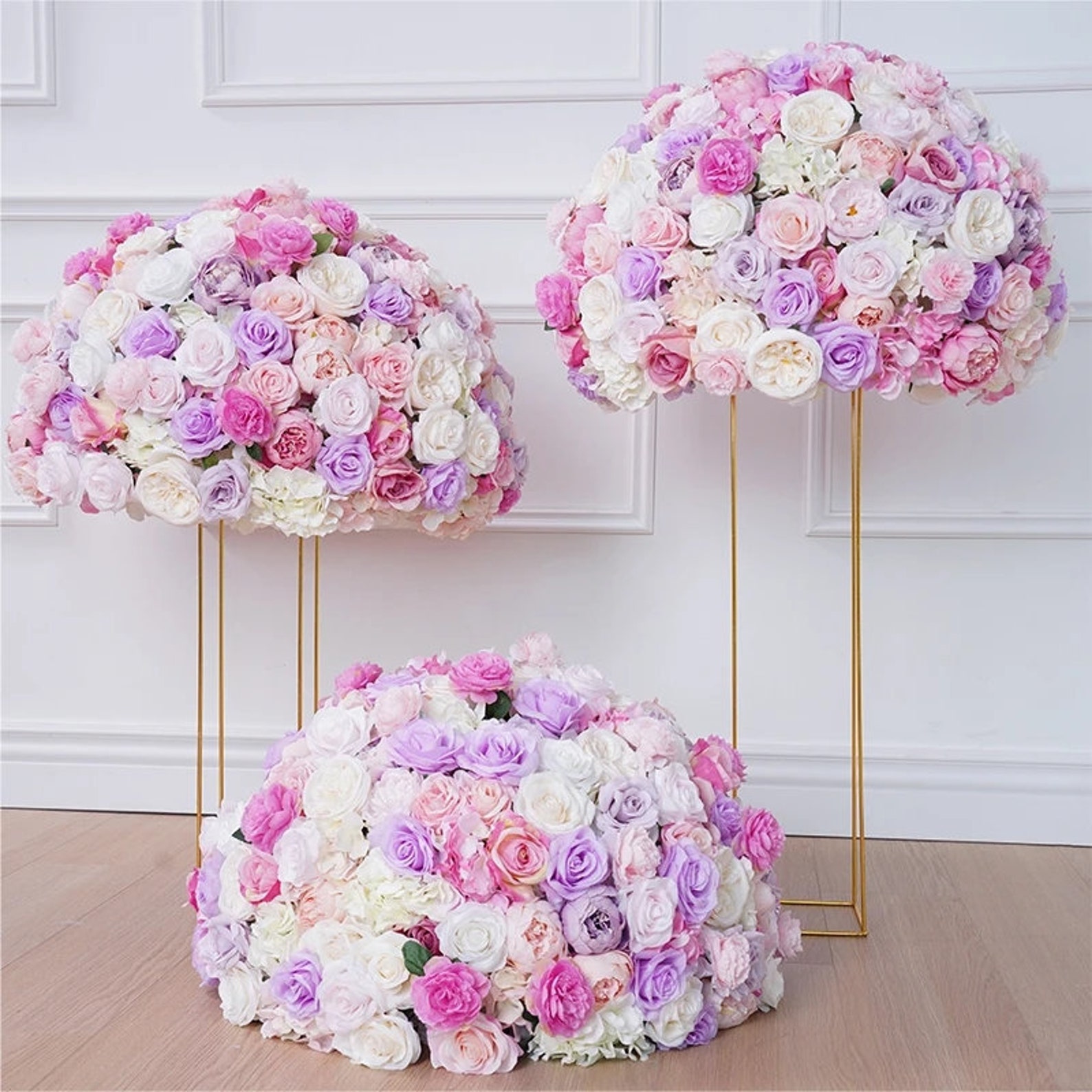 Hot Pink Lover Rose Eucalyptus Leaf Flower Ball,beautiful Flower Ball ...