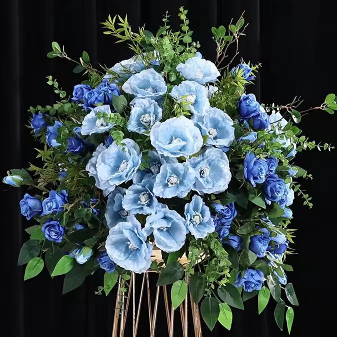 Light Blue&royal Blue Flower Ball,greenery Flower Ball for Wedding ...