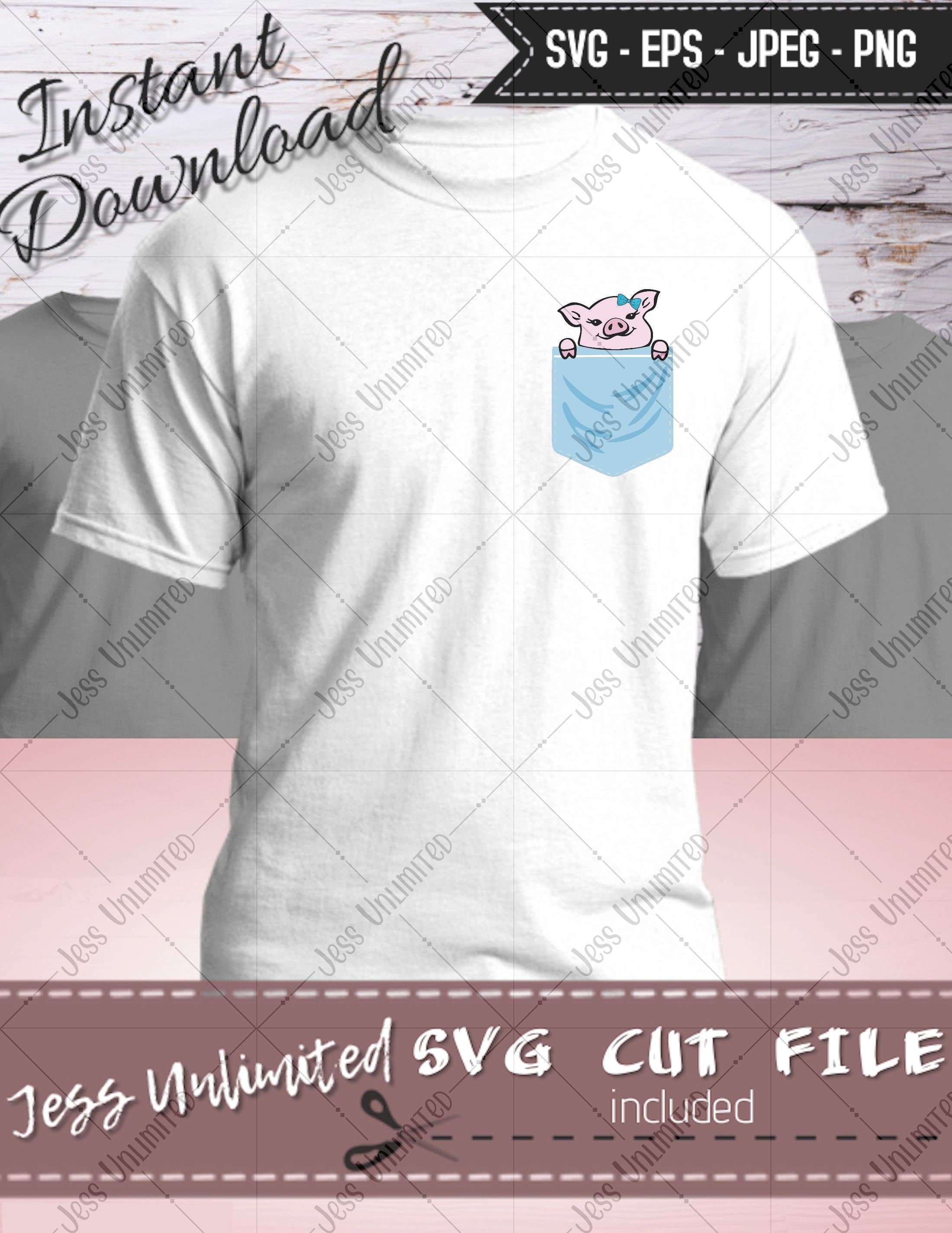 Pocket Pig SVG Pocket Pig Pig Pig SVG File Pocket SVG Silhouette Cut ...
