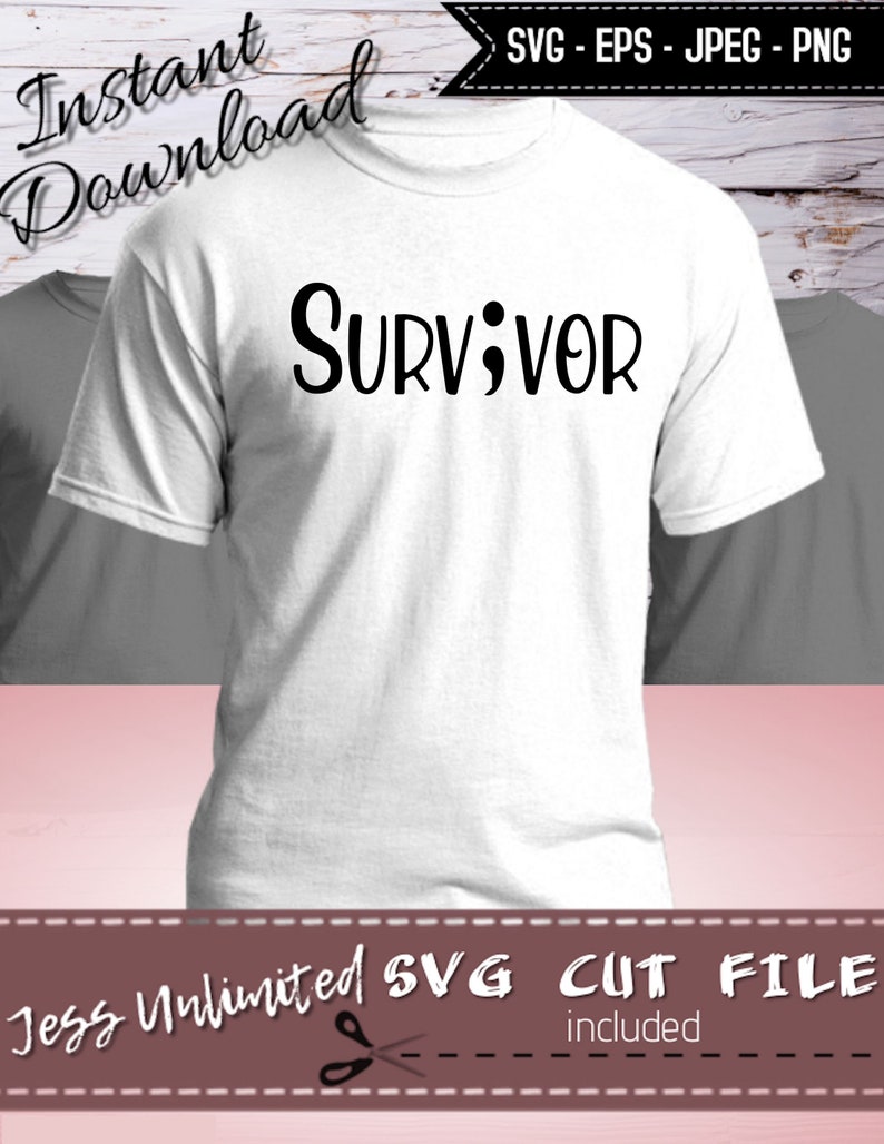 Survivor SVG || Semi Colon Decal || Trauma || Survive Svg File || Story ...