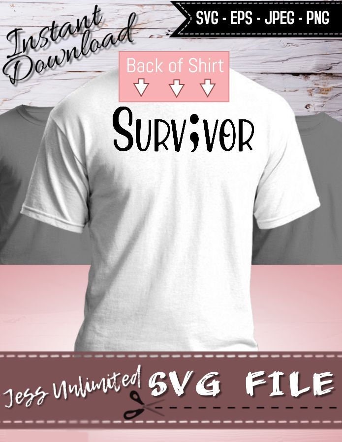 Survivor SVG Semi Colon Decal Trauma Survive Svg File Story SVG SVG Cut ...