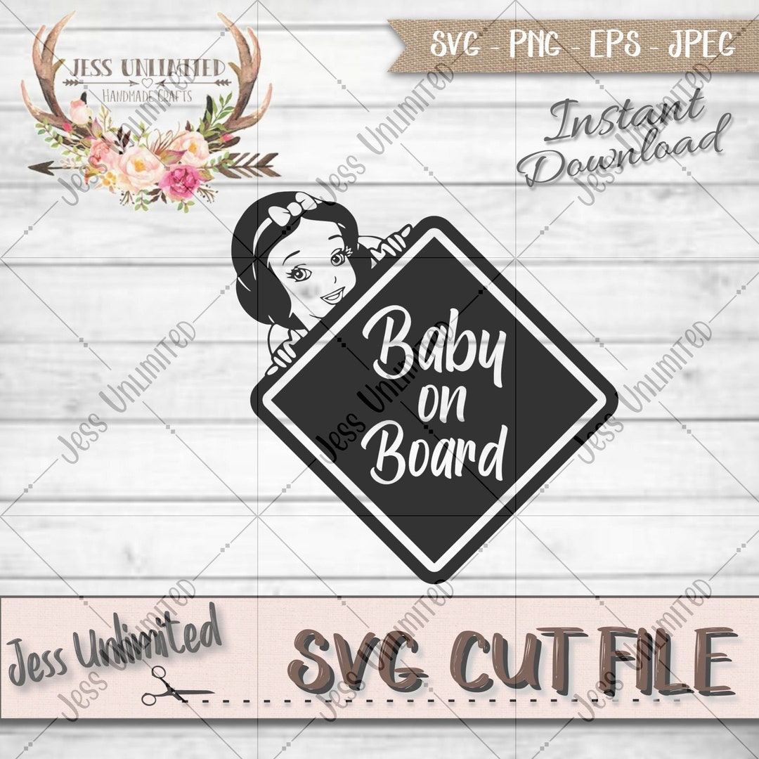 Snow White Inspired SVG || Car Decal || Baby on Board || Princess Decal ...