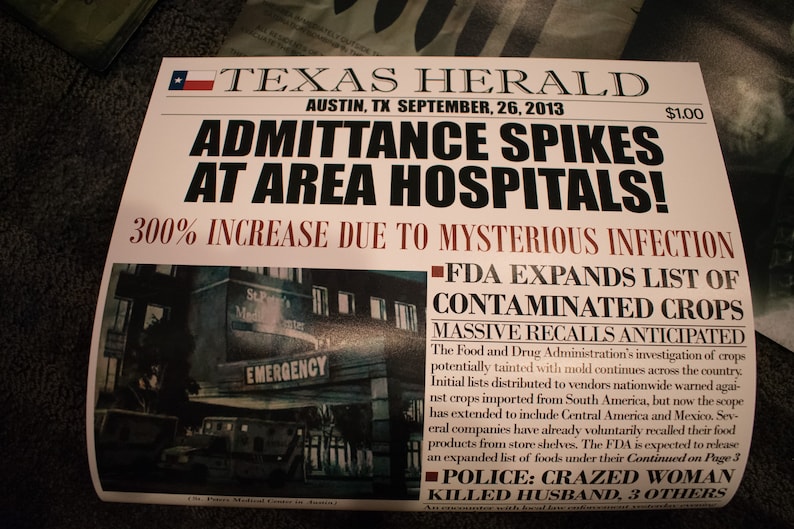 Outbreak Day Newspaper and Flyers (6) From the Last of Us Part 1 - Etsy
