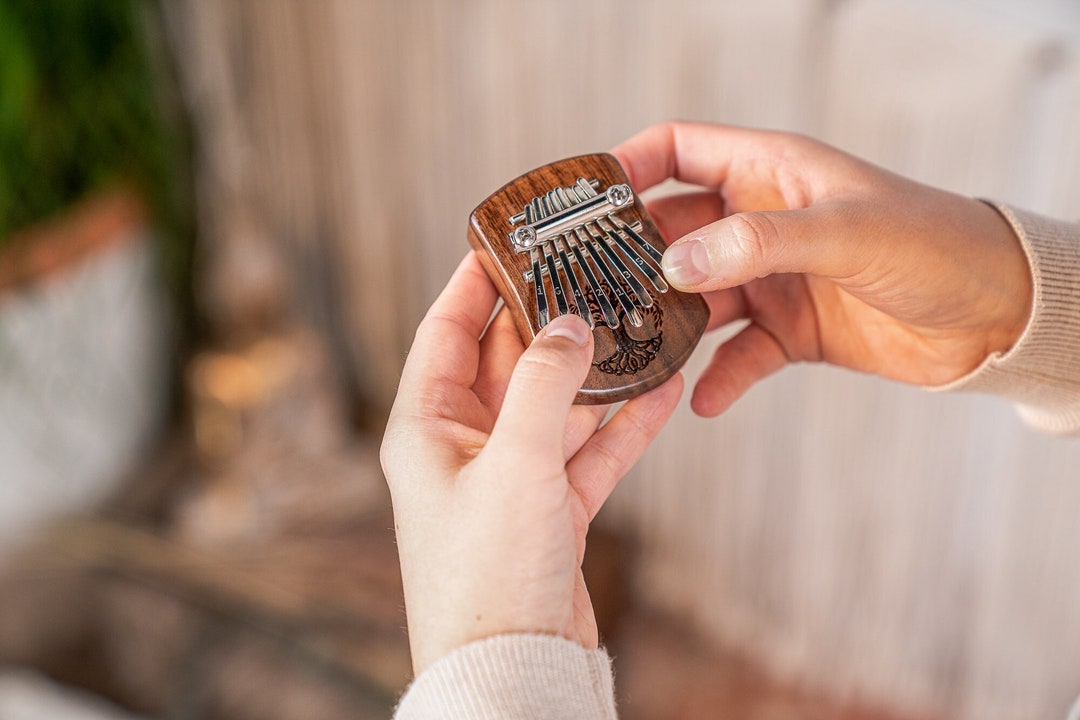 Mini Kalimba With "tree of Life" Relief Made of Black Walnut Wood - Etsy