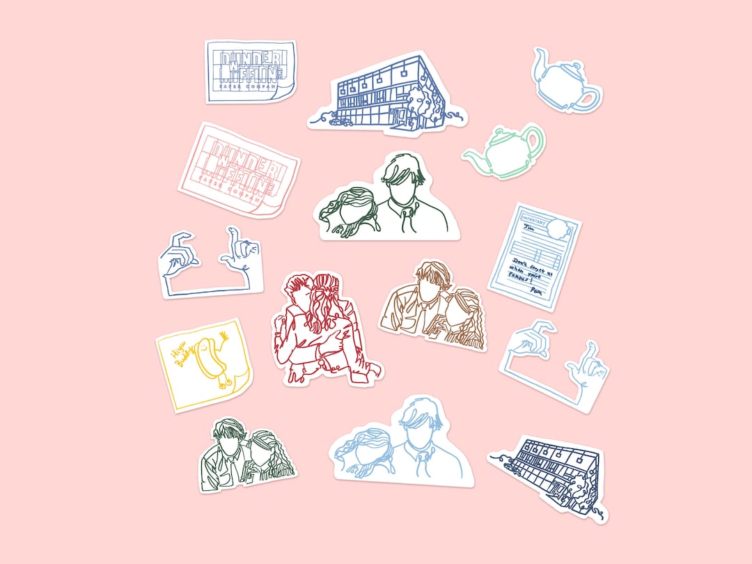 15 Jim & Pam Stickers, Waterproof, the Office Sticker Pack, Phone Case ...
