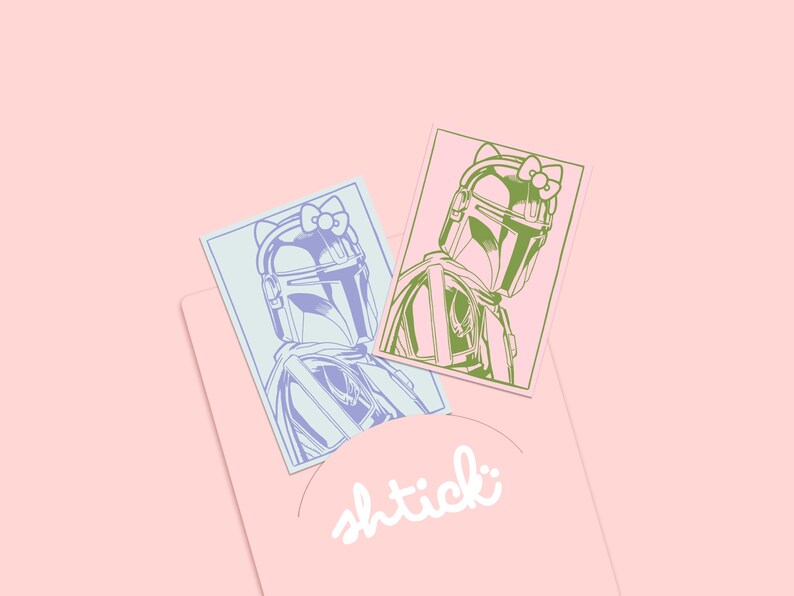The Mandalorian Sticker Set, Mando Kitty, Kawaii Sparkle Vinyl ...