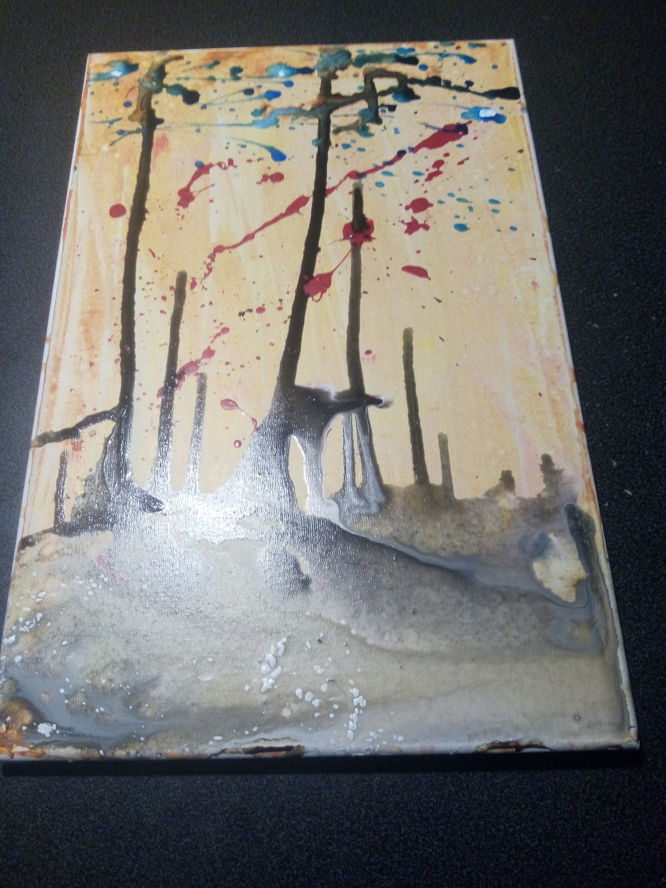 Painting Acrylic Pouring, Burned Forest - Etsy