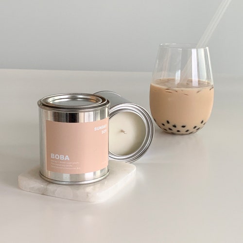 Strawberry Yogurt Boba Milk Tea Candle - Etsy