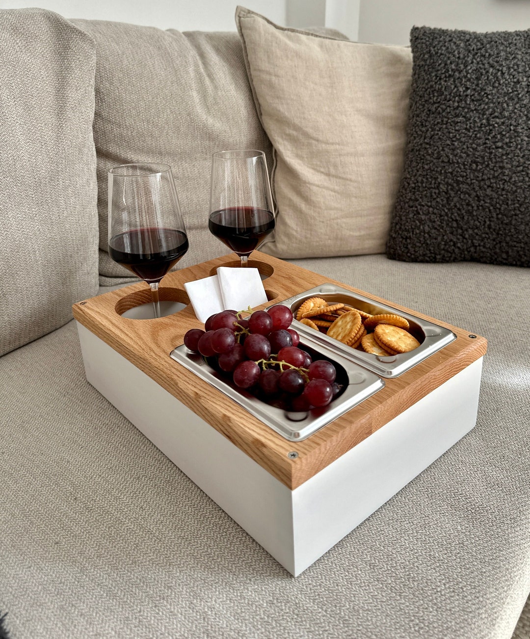 Sofa Butler Couch Tray the Men's Gift Made of Oak / Body White NEW - Etsy
