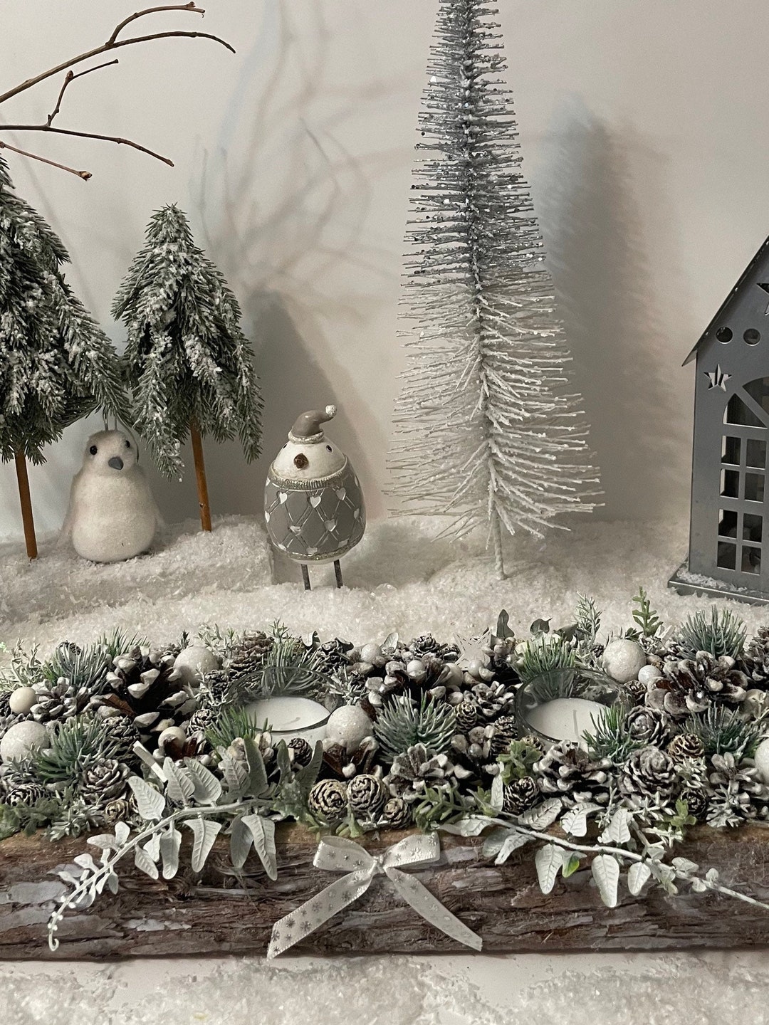 Christmas Log Centrepiece, Christmas Table Decoration, Xmas Table ...