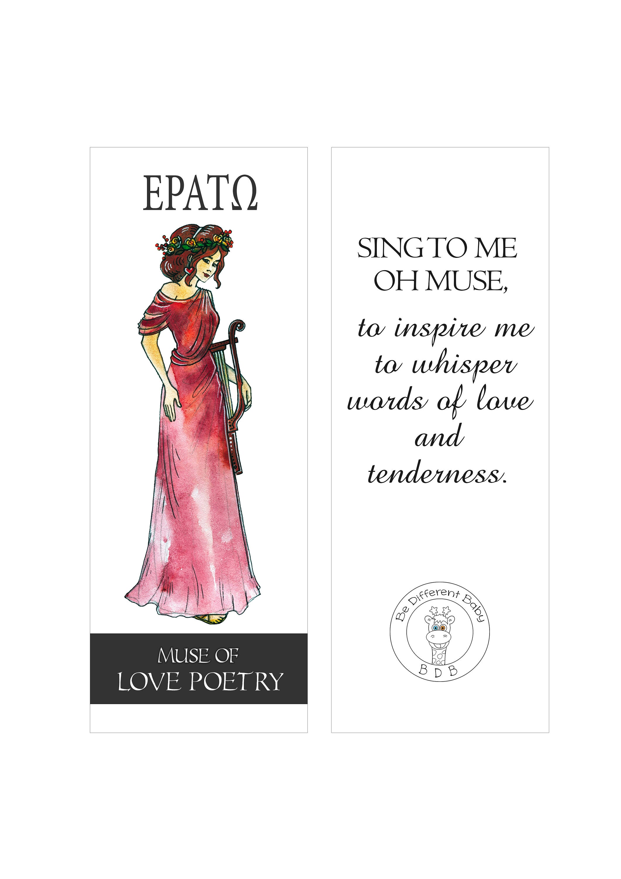 Greek Mythology Bookmarks/digital download/nine muses | Etsy