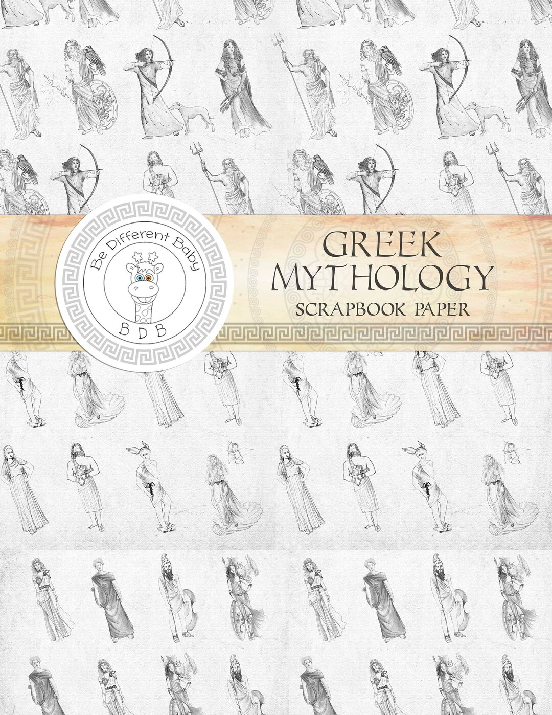 Greek Gods Scrapbook Paper: Olympian Gods Illustration (PDF Download ...