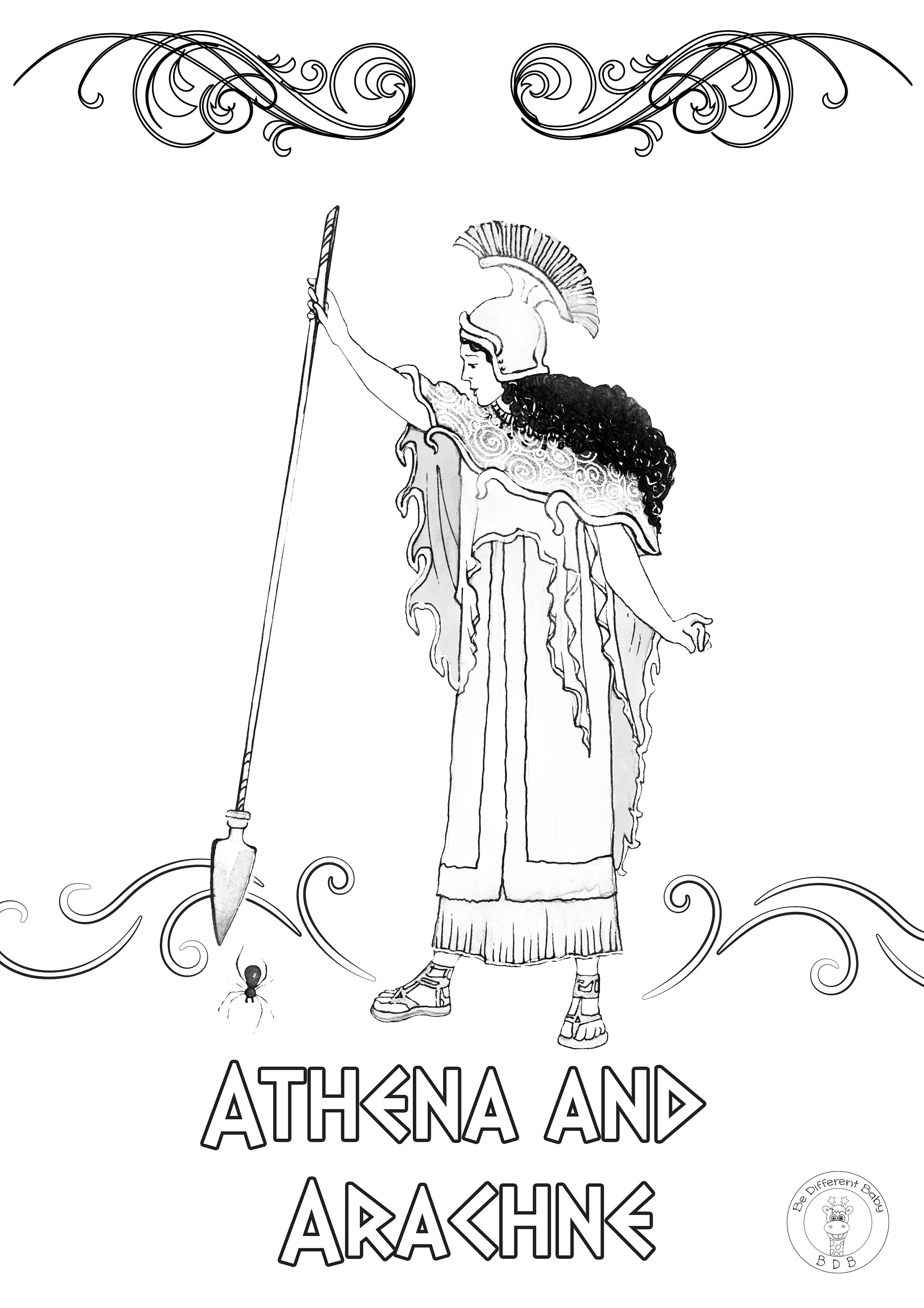 Greek God Coloring Pages Athena