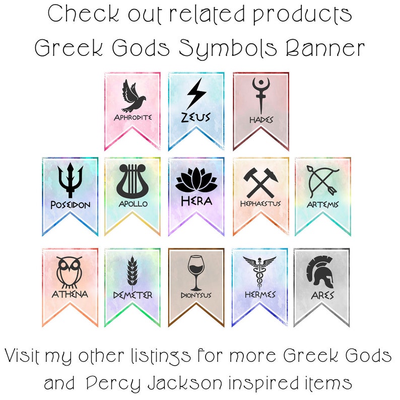 Greek Gods Symbols Cupcake Toppers/ 13 Cupcake Toppers - Etsy Greek Gods Symbols Cupcake Toppers/ 13 Cupcake Toppers - Etsy
