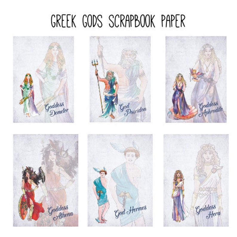 Greek Mythology Scrapbook Paper. Downloadable Papers | Etsy