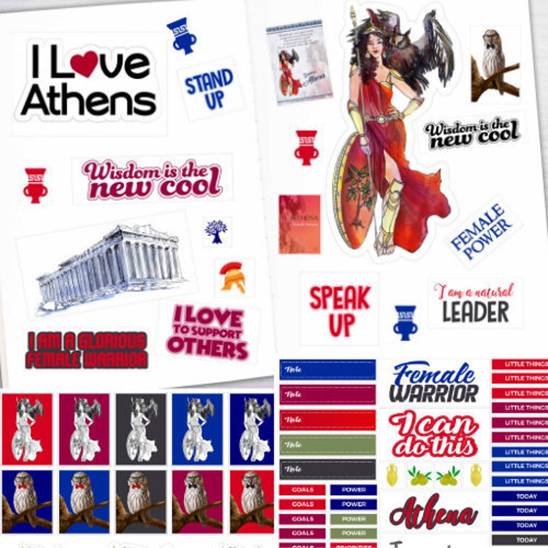 Athena Sticker Pages/beautiful Sticker Pages Inspired by the - Etsy