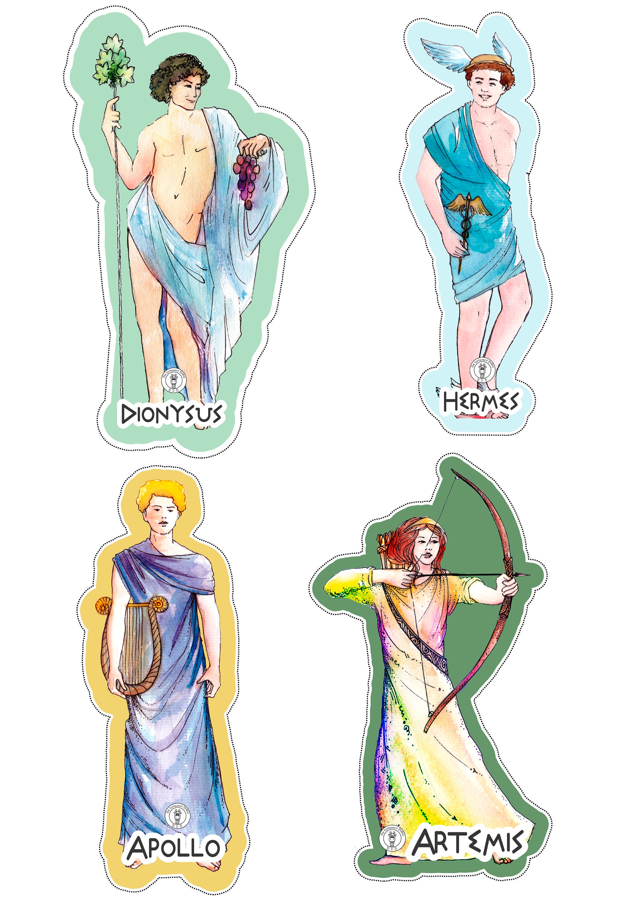 Greek Gods and Goddesses Stickers/pack of 32 Paper Stickers16 - Etsy UK