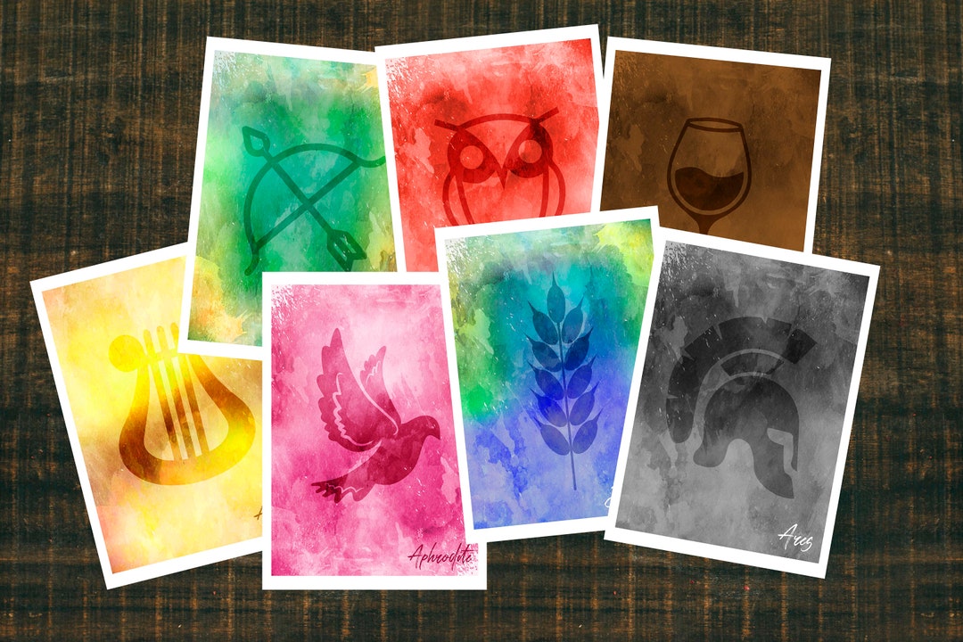 Greek Gods Symbol Cards: Percy Jackson Party Decor (PDF) - Etsy