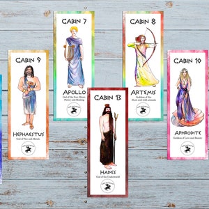 Percy Jackson Camp Half Blood Cabin Bookmarks/instant Download/percy ...