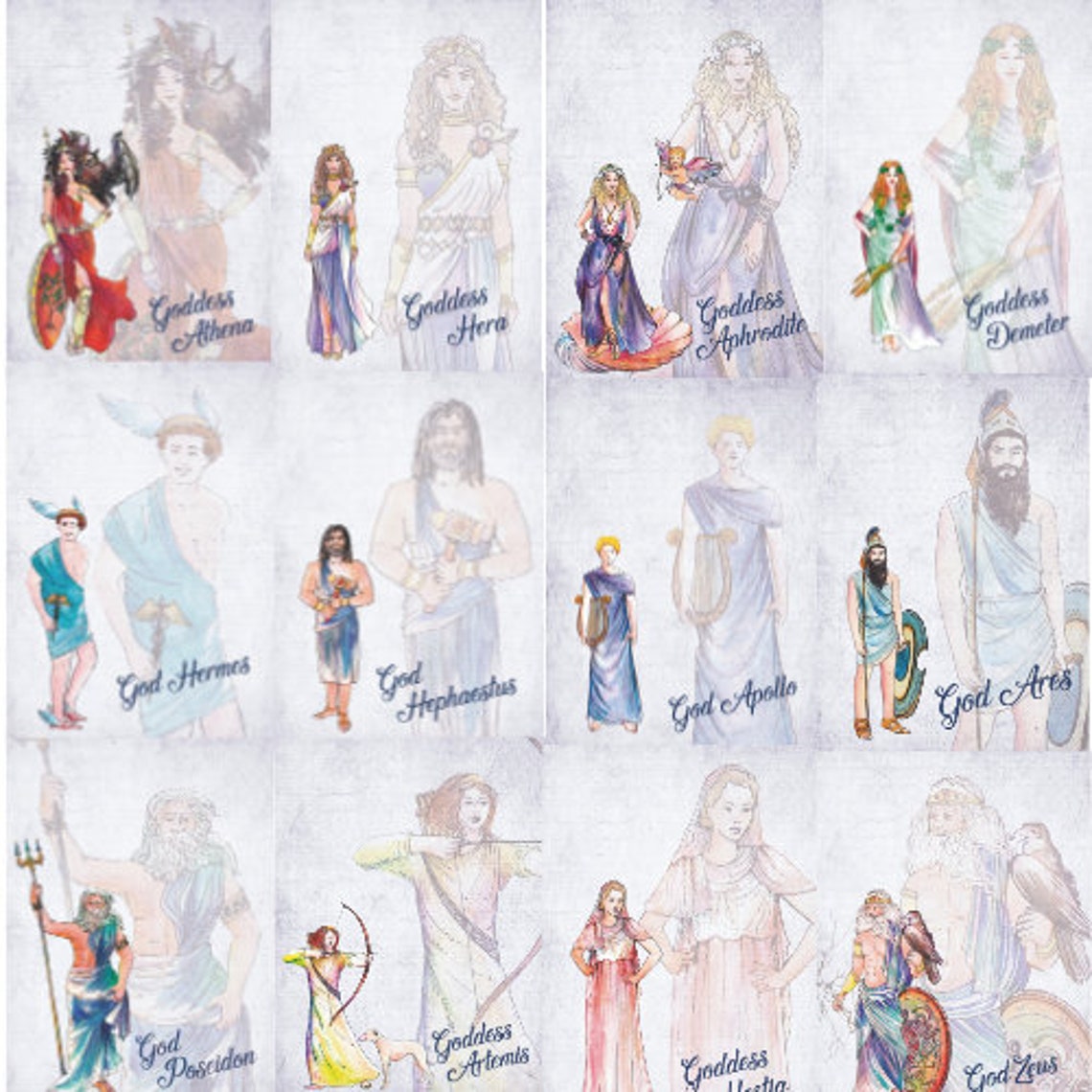 Greek Mythology Scrapbook Paper Bundle/ 3 Pdfs Ready to | Etsy